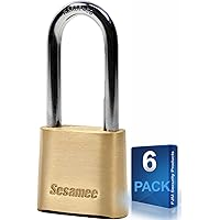 Sesamee Locks Combinated Long Shackle Padlock- K437 (6) - - Amazon.com