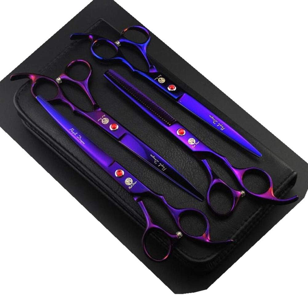 Purple Dragon Professional 7.0 inch 4PCS Pet Grooming Scissors Kit ...