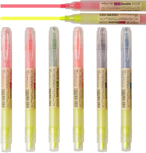 Amazon.com : CHoSCH Double-Tips Highlighter Marker Pack, 7 Colors ...