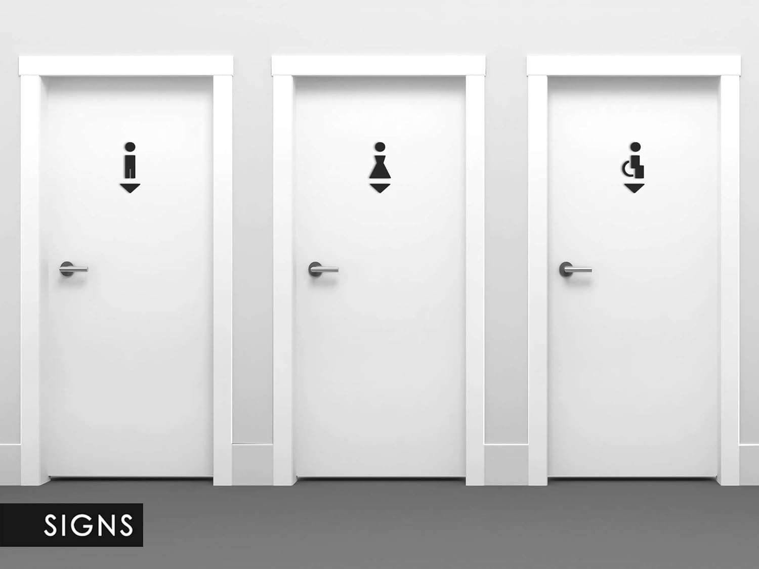 3DP Signs – Embossed Toilet Design Door Sign SA113 Black Toilet Signs ...