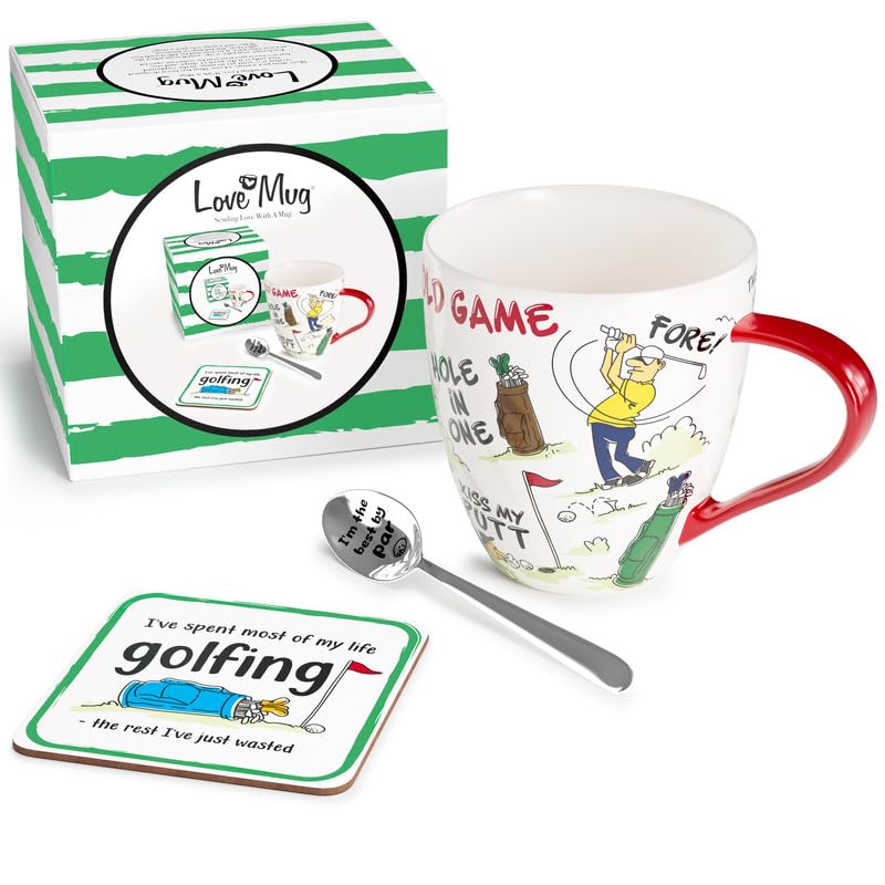 Love Mug®: Golf Gifts - Golf Mug, Coaster and Engraved Teaspoon Gift ...