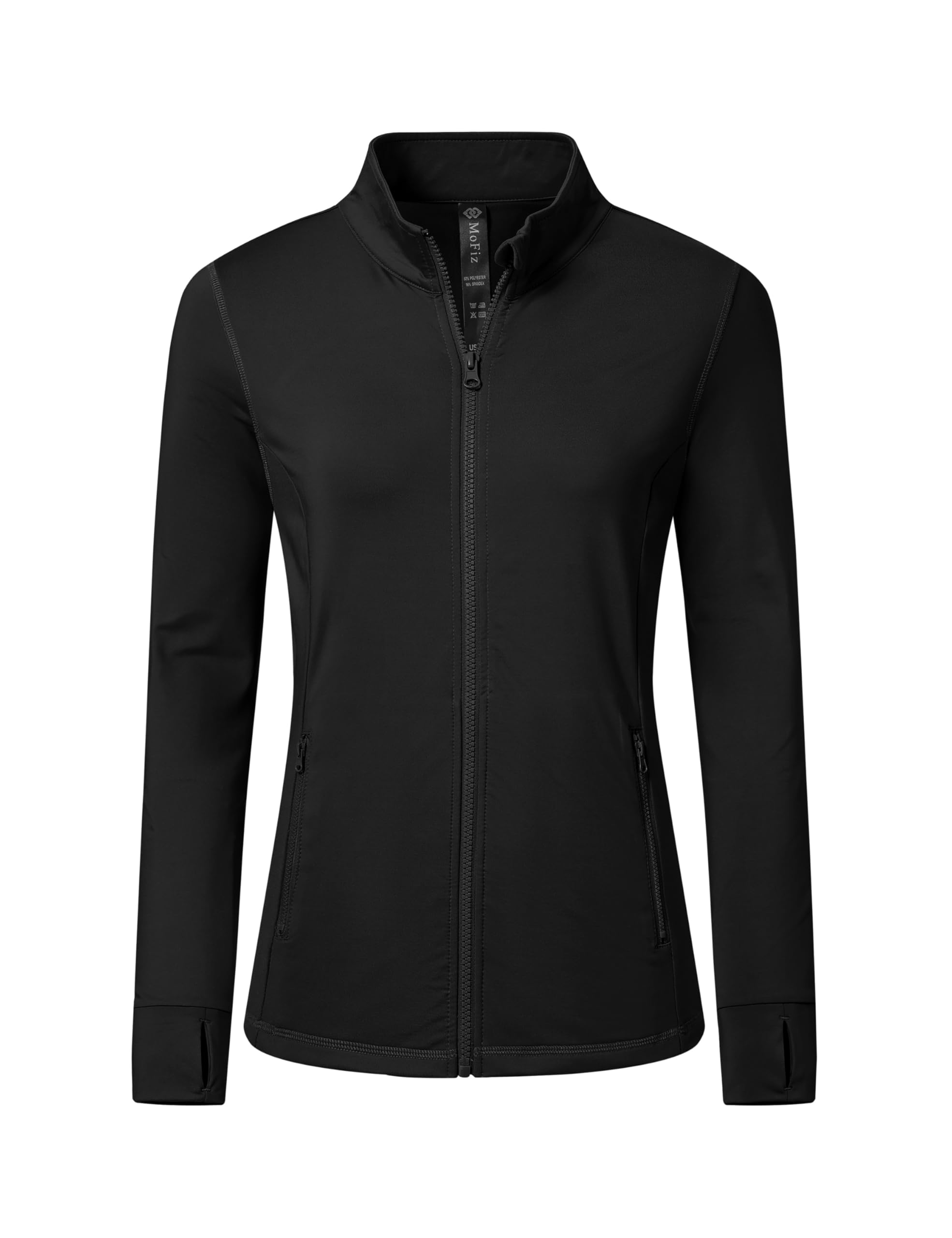 MoFiz Women's Slim Fit Zip up Athletic Jacket Fleece Lined Sports ...