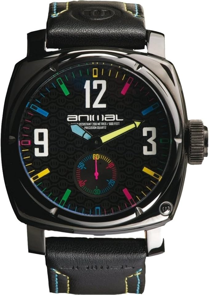 Animal Men's Quartz Watch with Black Dial Analogue Display and Black ...