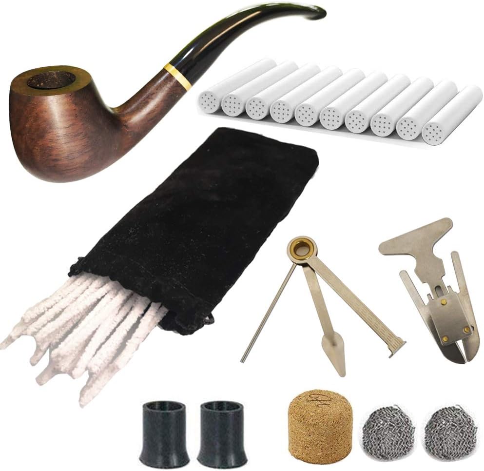 Amazon.de: CESFONJER Holz Tabak Pfeife Set, 8 in 1 tabakpfeife ...