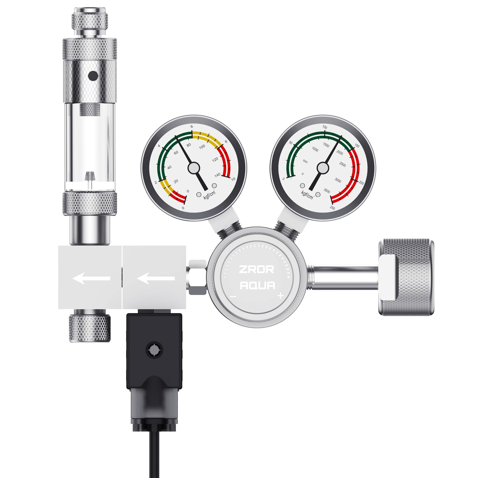 Mua ZRDR CO2 Regulator Aquarium 12V DC CO2 Solenoid Pressure Adjustable with Big Dual Gauge ...