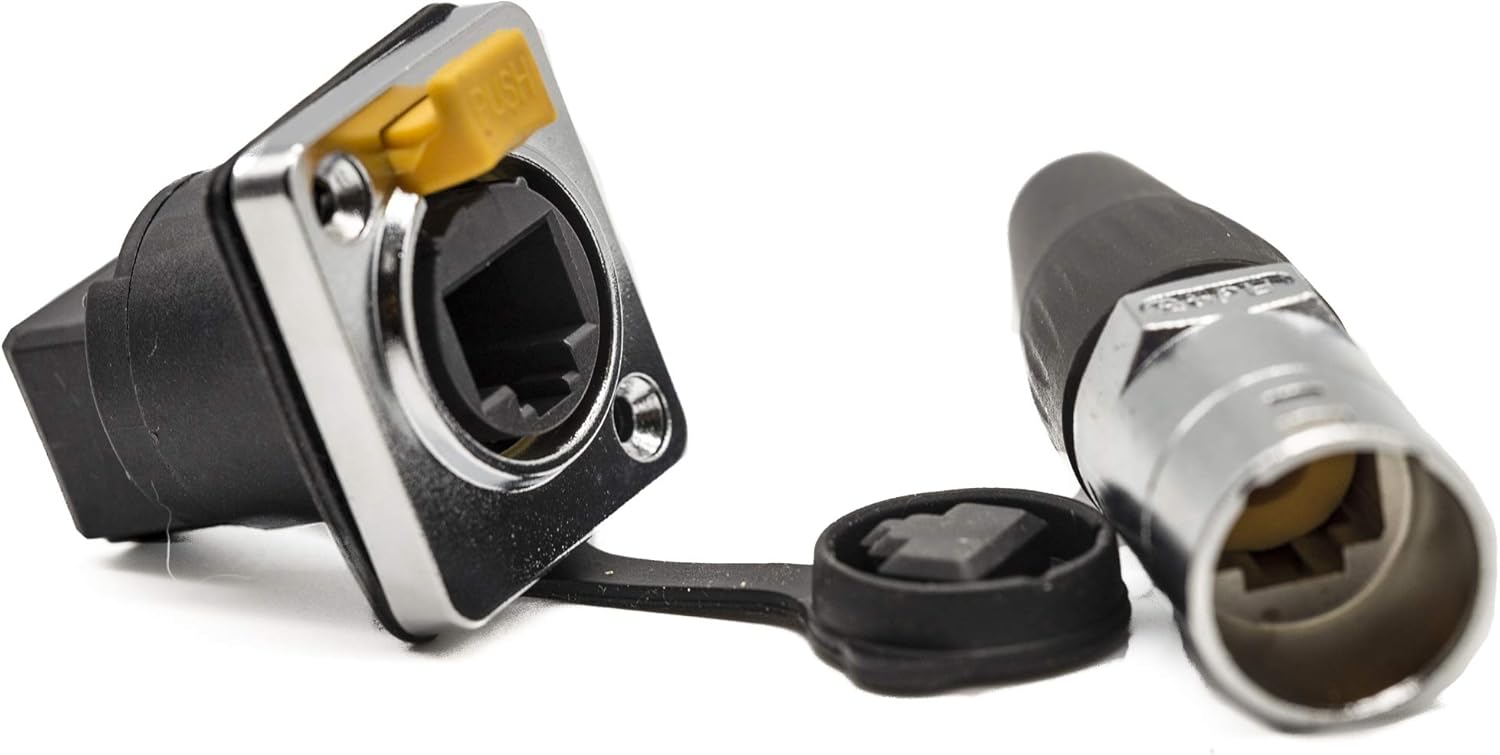 PROtastic IP65 RJ45 Ethernet Panel Mount Socket & Locking Plug ...