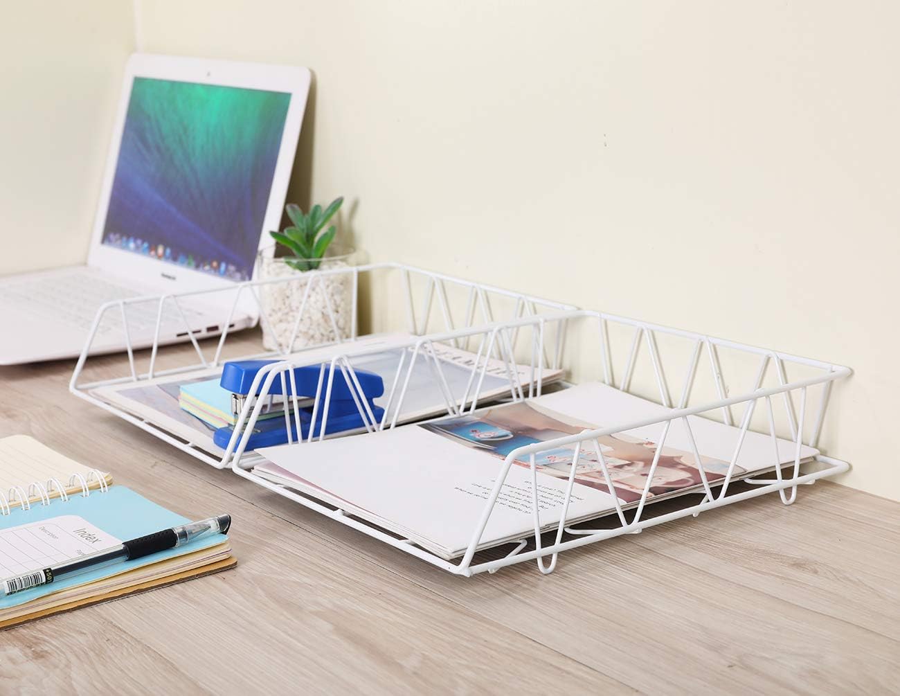 EasyPAG 2 Tier Stackable A4 Filing Trays Office Desk Tidy File Holder ...