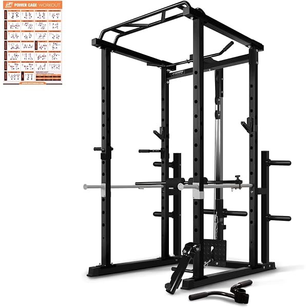 Synergee Squat Rack Cable Crossover Home Gym 2x3 Steel Synergee Power ...