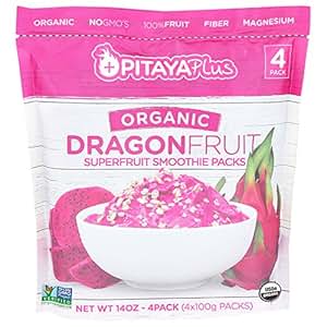 Amazon.com : Pitaya Plus Organic Red Dragon Fruit Smoothie Pack. Frozen ...