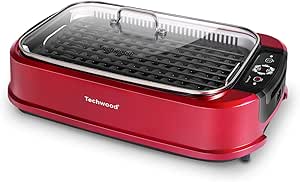 Techwood Indoor Smokeless Grill 1500W Electric Grill with Tempered ...