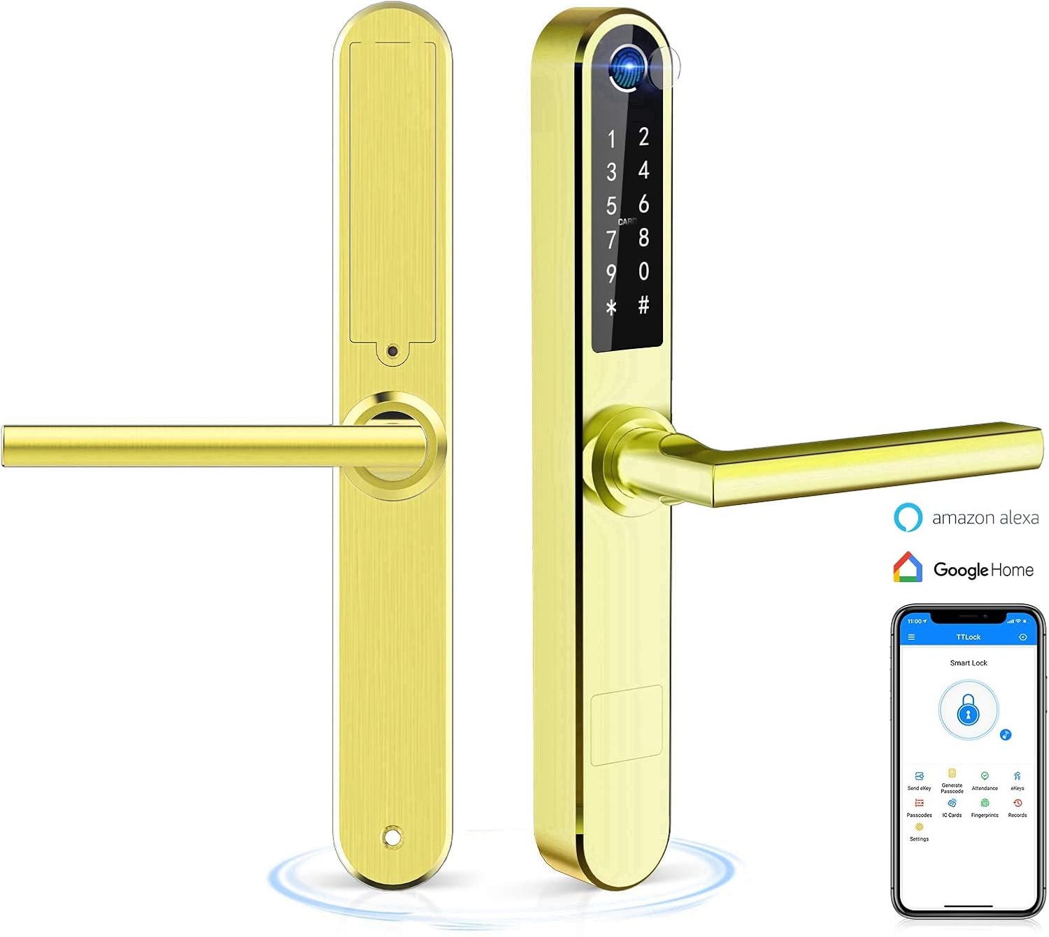 Ruveno Slim Fingerprint Bluetooth Smart Door Lock with Touchscreen ...