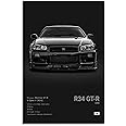 Amazon.com: JDM Poster GTR Posters Skyline R32 R33 R34 Posters Japanese Racing Car Wall Art For ...
