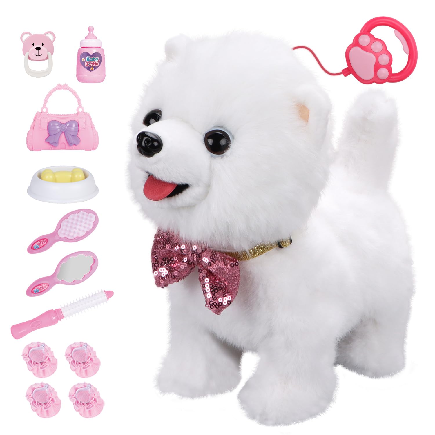 ZGZBLOCK Plush Toy Dog for Kids with Remote Control Leash,Interactive ...