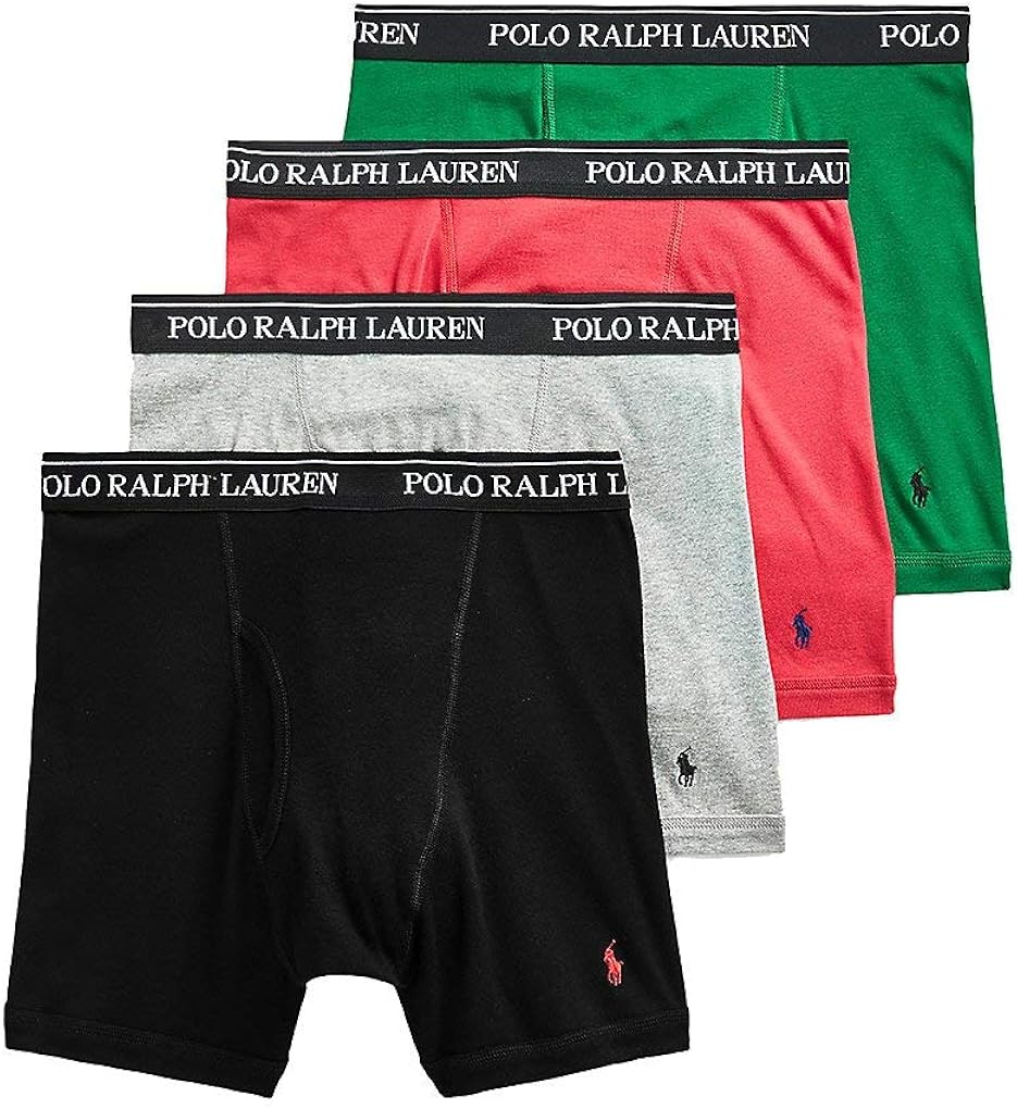 Polo Ralph Lauren Men's Classic Fit Cotton Boxer Briefs - 4 Pack (Black ...