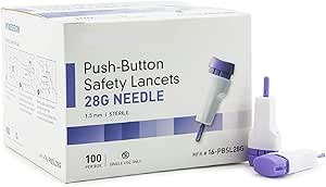 Amazon.com: Case of 2000 Safety Lancet Needle Purple 1.5 mm. Push ...