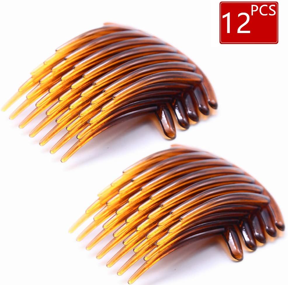 12Pcs Hair Combs 7 Teeth Hair Bun Combs Plastic Teeth Hair Combs Hair ...