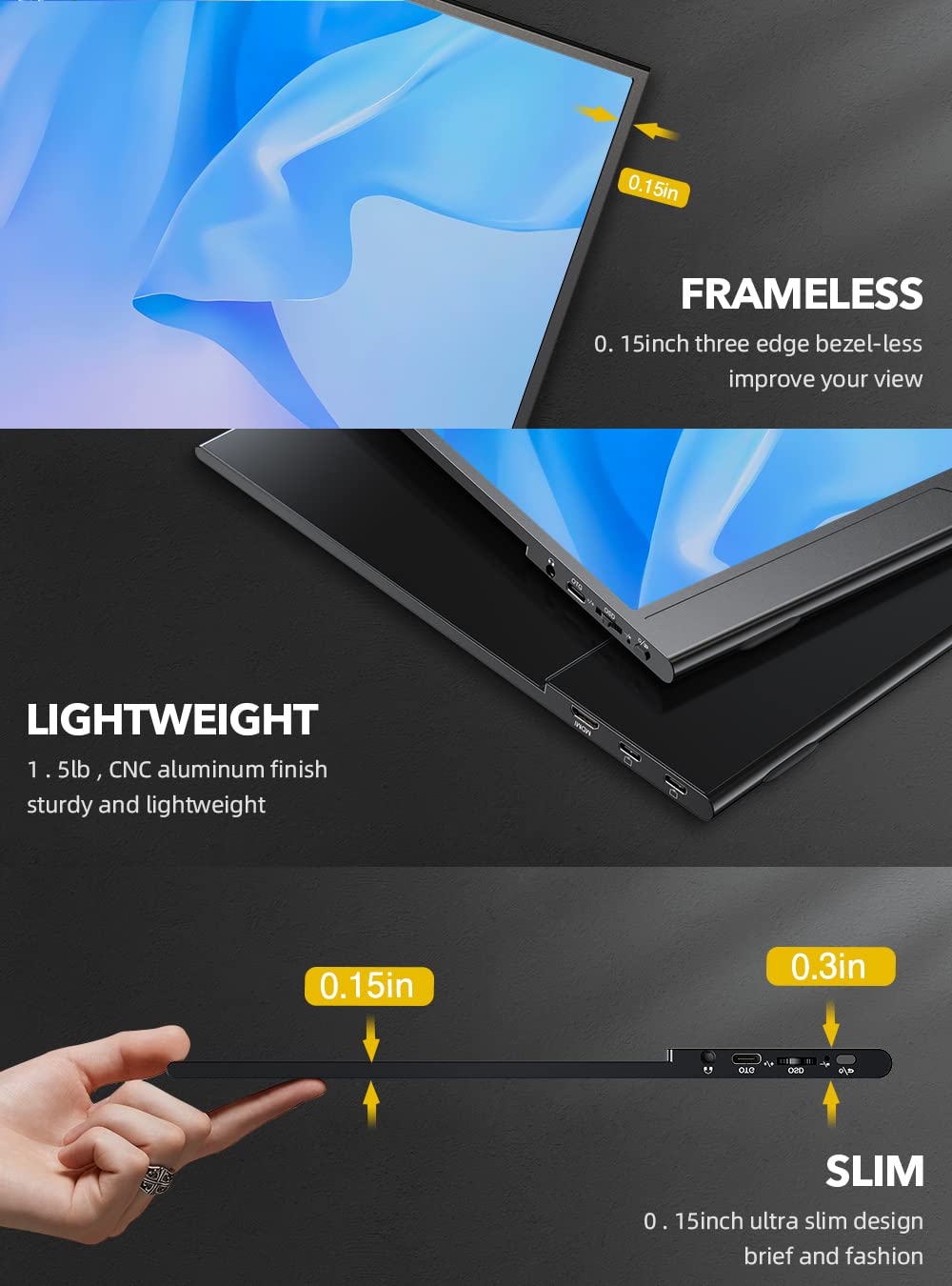 Mua UPERFECT True 4K Portable Monitor QLED, 15.6” 600 Nits Laptop ...