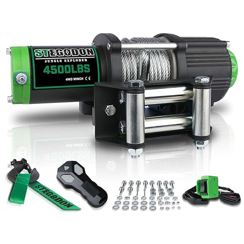 New 4500 lb. Load Capacity Electric Winch,12V Steel Cable Winch with ...