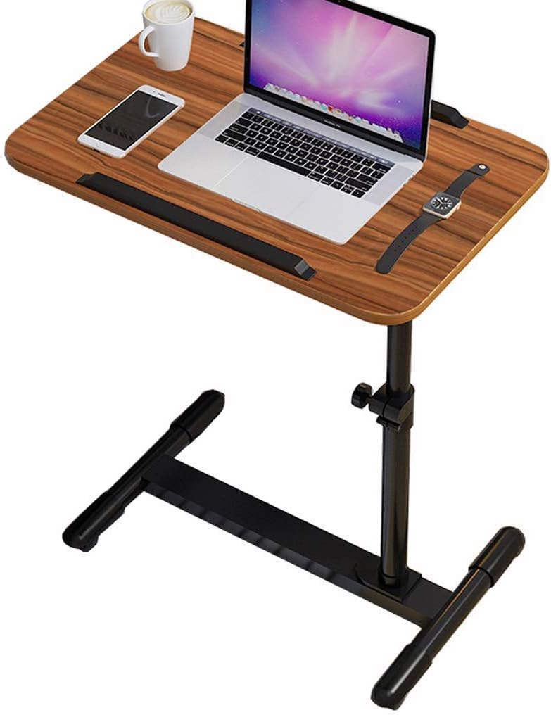 YLCJ Swivel table with adjustable top, Laptop desk with wheels, C ...