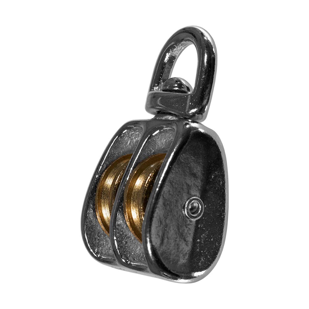 Mua Metal Alloy Swivel Double Wheel Rope Pulley Single Pack - 1 Inch ...