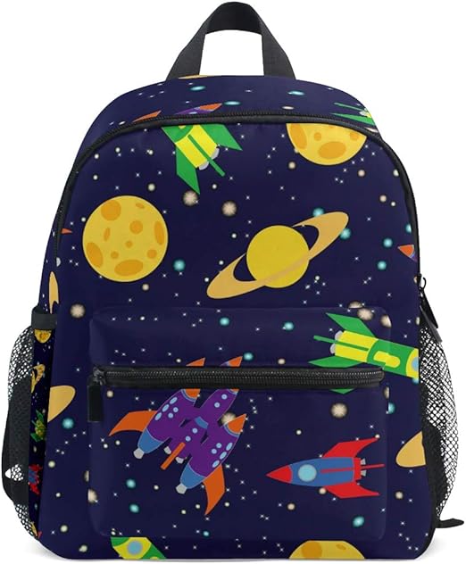 School Bag Outer Space Rockets Planets Pattern Preschool Backpacks ...