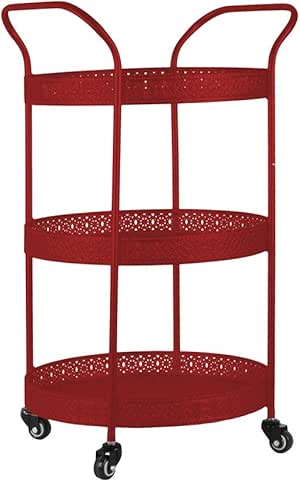 Amazon.com: Urban Trends Metal Round 3 Tiered Cart with Pierced Metal ...