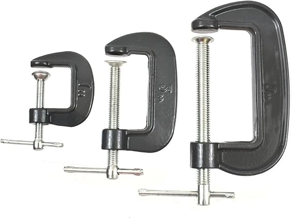 3 Pc 1" 2" 3" Inch Mini C Clamp Set Black Steel Frame Brand New ...