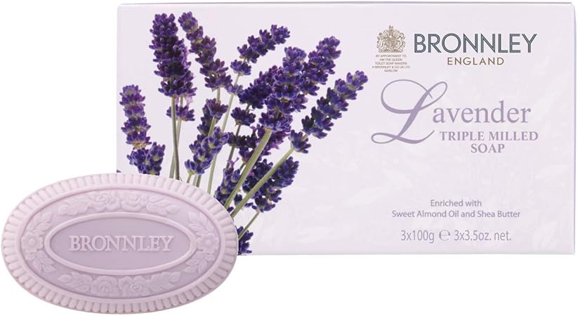Bronnley Lavender Triple Milled Fine English Soap 3x100g: Amazon.co.uk ...