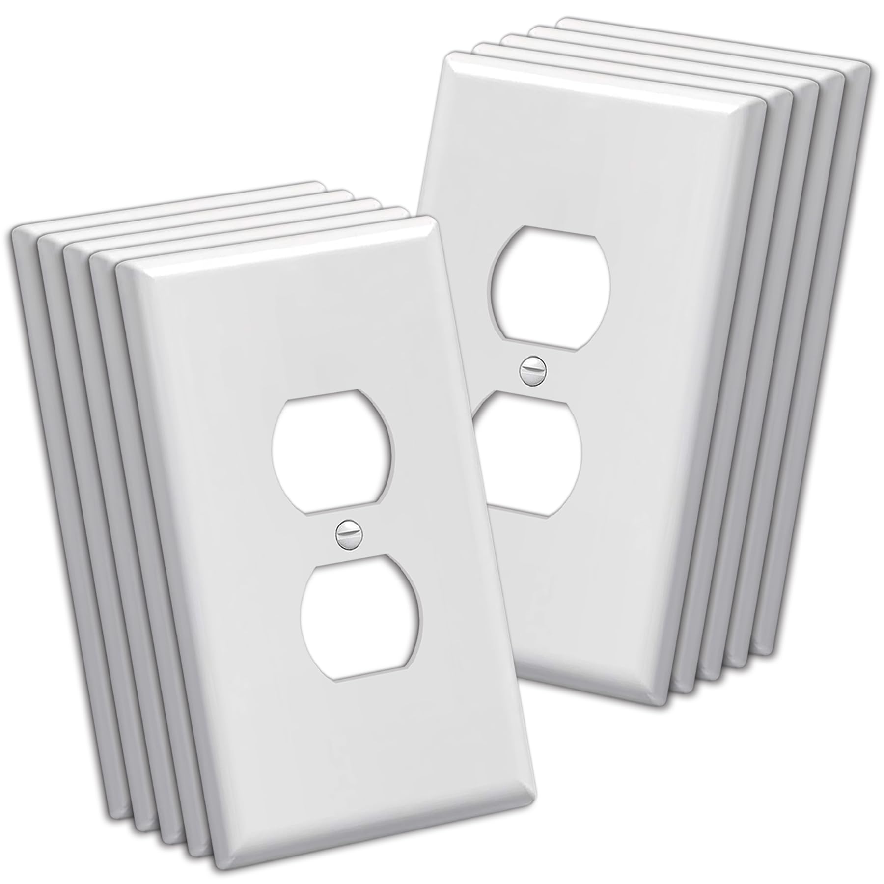 BESTTEN 10 Pack 1-Gang Jumbo Duplex Receptacle Outlet Wall Plate, Over ...