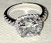 JewelryPalace 3ct Cushion Cut Halo Engagement Rings for Women, 14K Gold Plated 925 Sterling ...