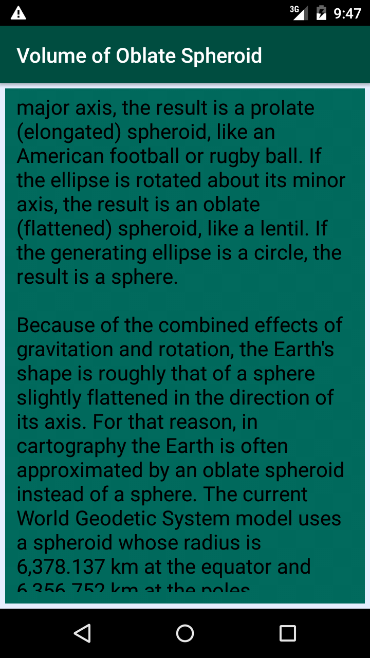 Volume of Oblate Spheroid:Amazon.co.uk:Appstore for Android