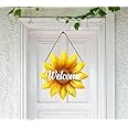 Amazon.com: XKFLAUHM Sunflower Welcome Wood Door Hanger 12 Inch Large ...