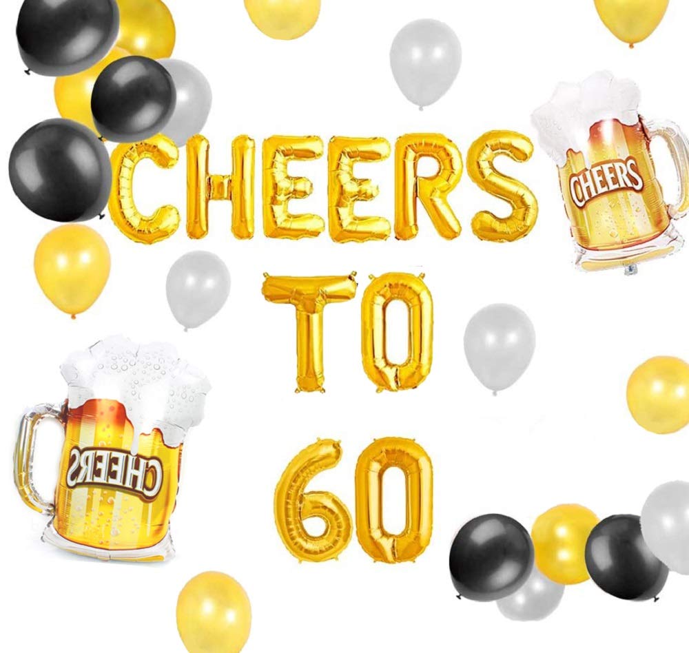 Jevenis Set Of 18 Cheers To 60 Years Balloons Cheers | Desertcart OMAN