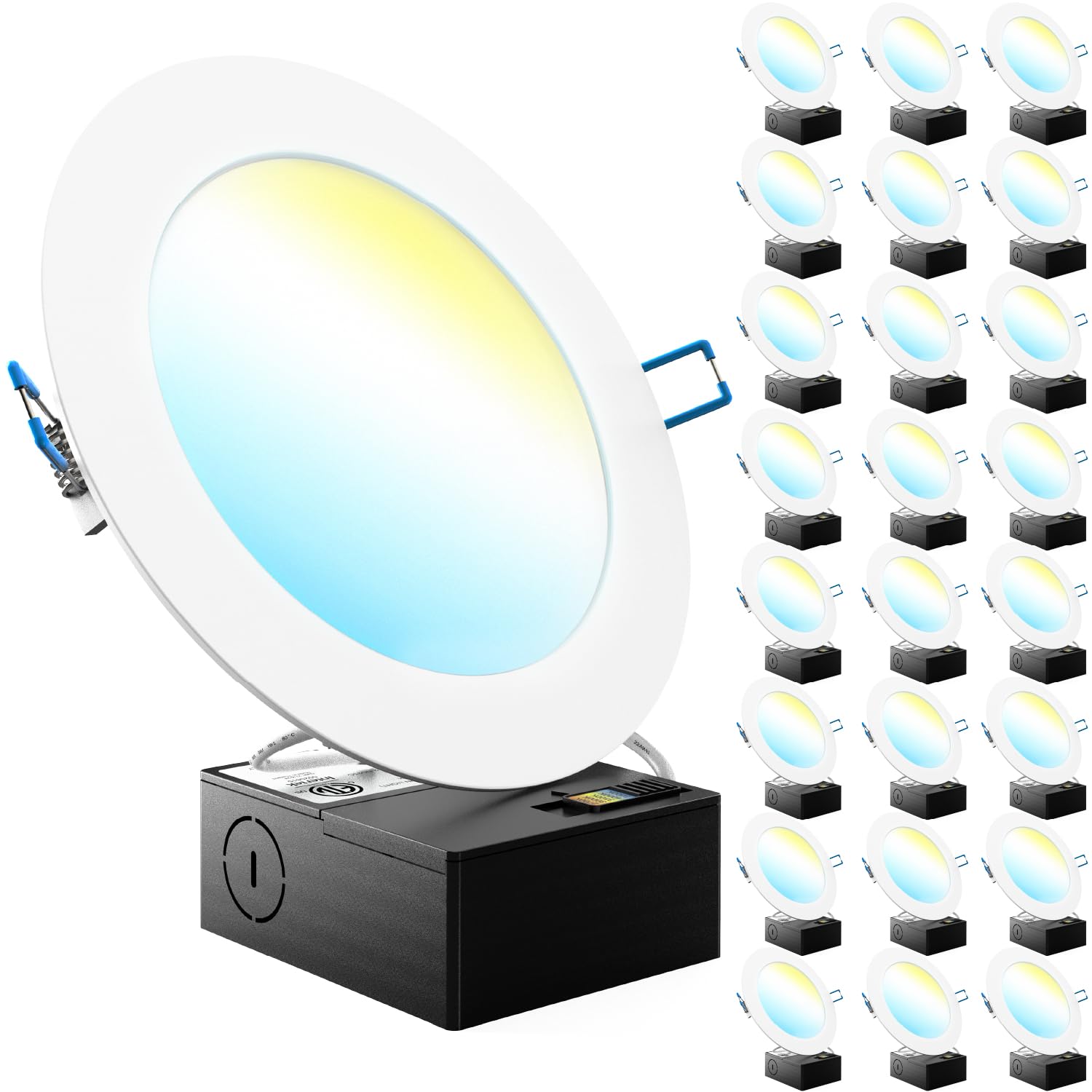 Sunco 24 Pack 6 Inch Ultra Thin LED Recessed Ceiling Lights Smooth Trim ...