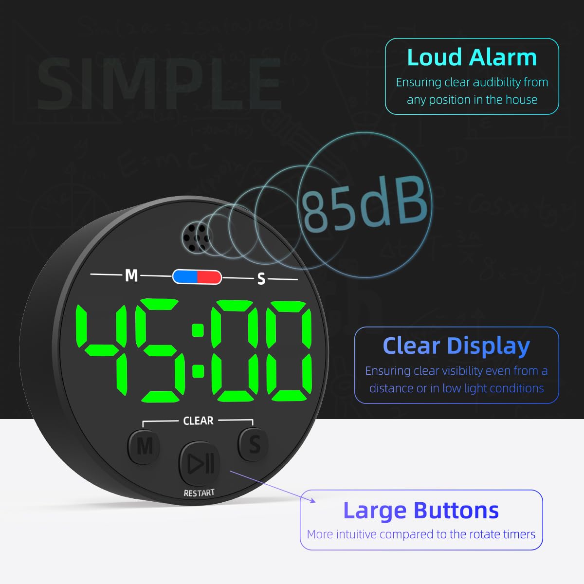 Visual Digital Timer For Kitchen, Classroom, Kids, Productivity ...