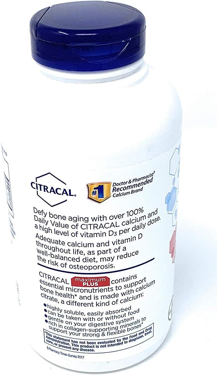 Citracal Maximum Plus Calcium Citrate + D3, 280 Caplets – BigaMart