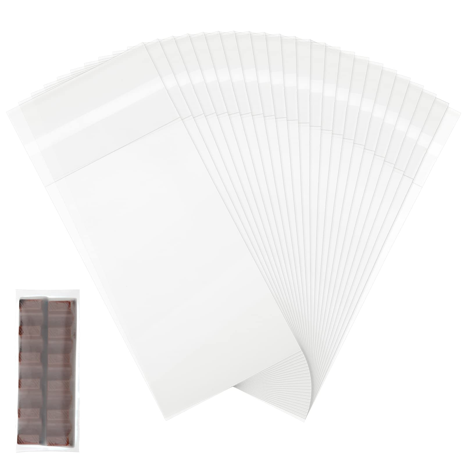 Teling 100 Pcs Chocolate Bar Wrappers Self Adhesive Candy Bar Wrappers ...