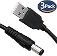 Amazon.com: Abeewell 3Pack 6FT 5V DC Power cord USB to DC 3.5mm x 1 ...