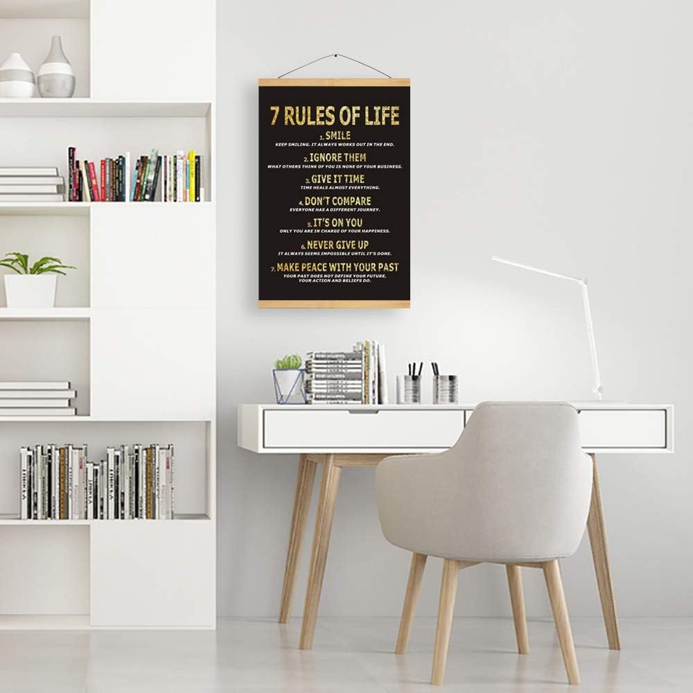 7 Rules Of Life Inspirational Poster To Motivate Room Decoration Wall ...