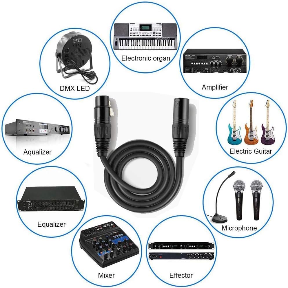 MainCore 20cm 3 pin XLR Male Plug to 6.35mm 1/4 Stereo Socket Female ...