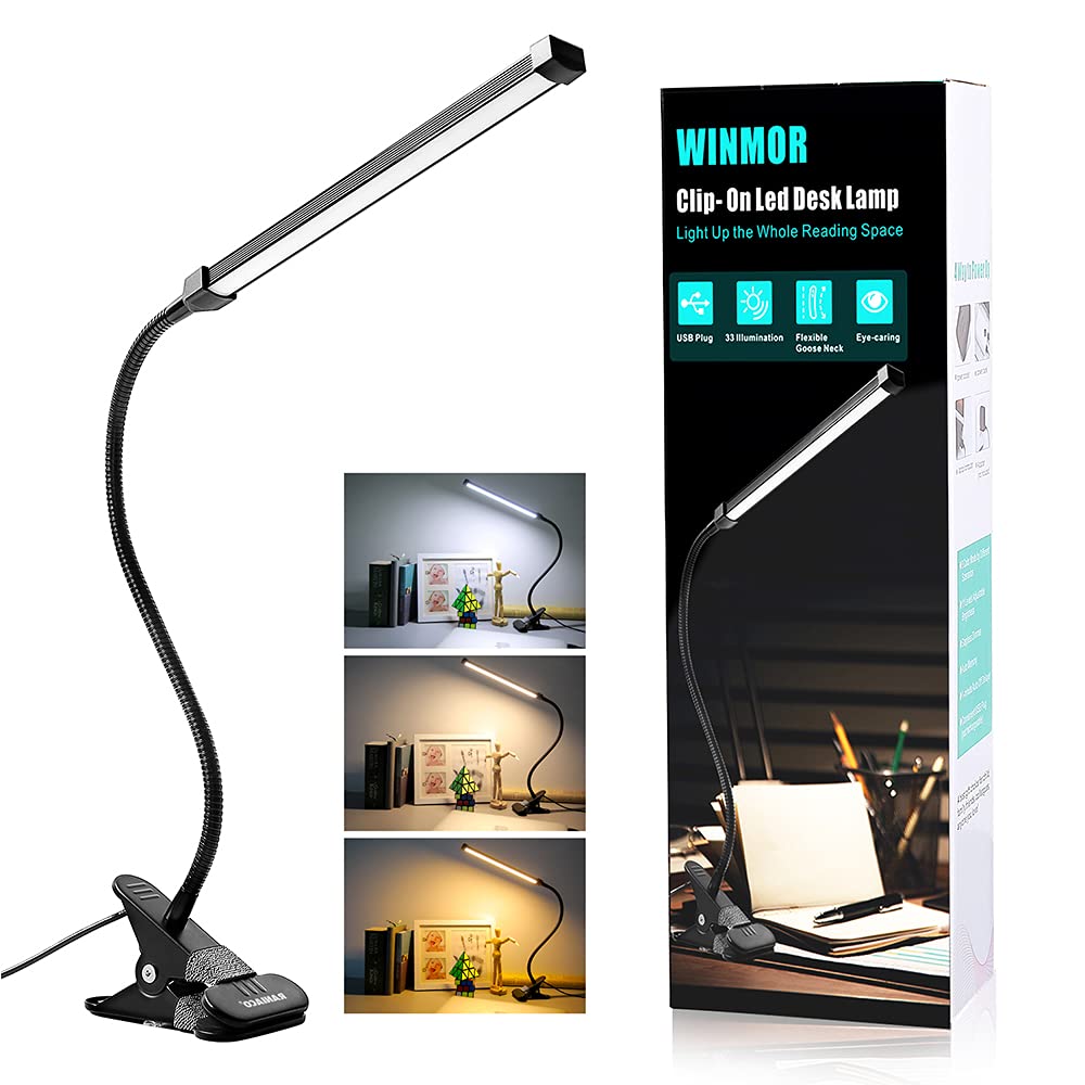 Mua Winmor Led Clip On Desk Lamp,3 Color 11 Brightness,64 LED 10W Book ...