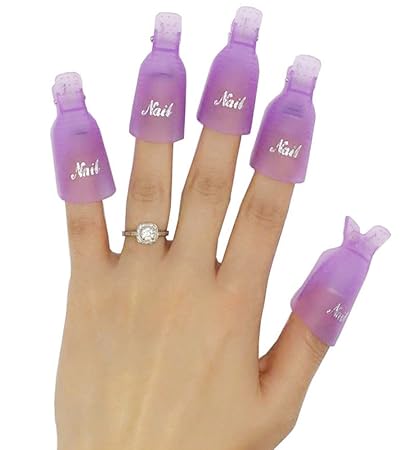Amazon.com : Acrylic Nail Polish Remover Clips, 10 Pieces Reusable ...