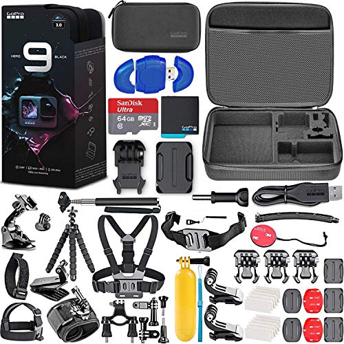 GoPro HERO9 (Hero 9) Action Camera (Black) with Deluxe Accessory Bundle ...