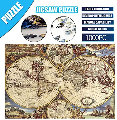 1000 Pieces Jigsaw Puzzles Antique World Map for Adults Large Puzzle ...