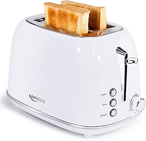 Amazon.com: Toaster 2 Slice Stainless Steel Toaster Retro with 6 Bread ...