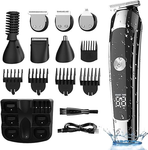 EqiEch Electric Hair Clipper,Beard Trimmer,Body Shaver,Professional Waterproof Cordless Hair ...