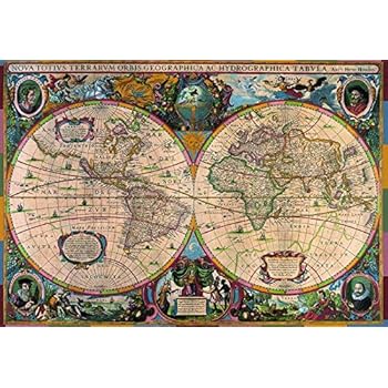 Amazon.com: ANTIQUE WORLD MAP 1000 PIECE JIGSAW PUZZLE: Toys & Games