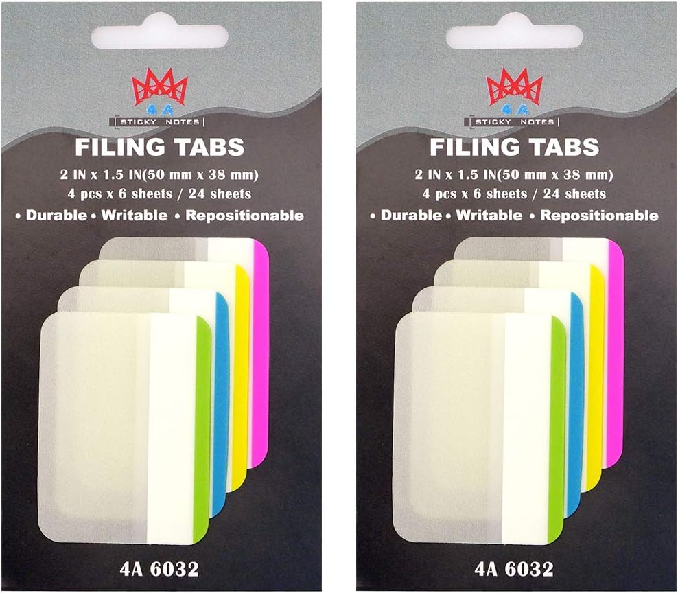 Amazon.com : 4A Durable File Tabs, Divider Tabs, Page Marker Index ...