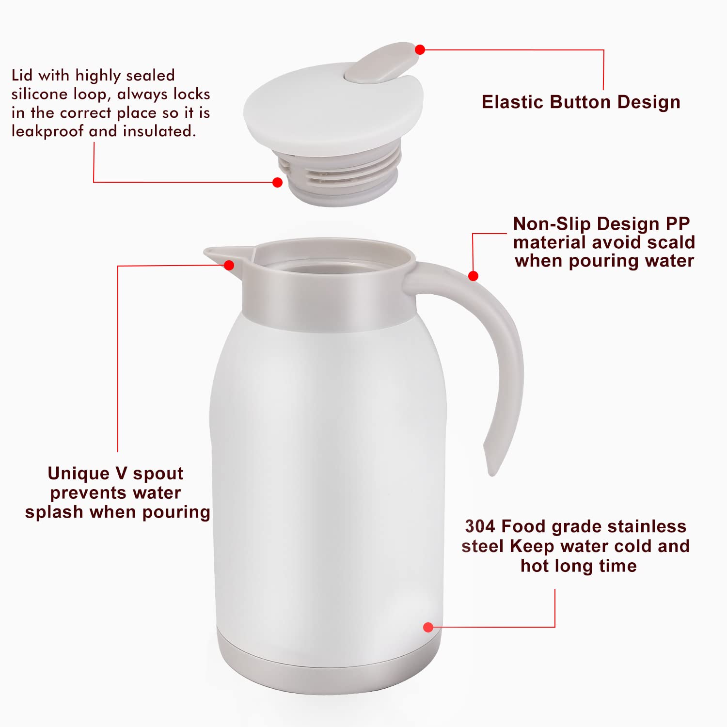 Mua Stainless Steel Thermal Coffee Carafe Dispenser, Unbreakable Double ...