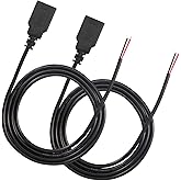Amazon.com: ELNONE 2PCS USB Female Pigtail 2 Wire,0.3M/1Ft 20AWG USB 2.0 Female Plug to Bare ...